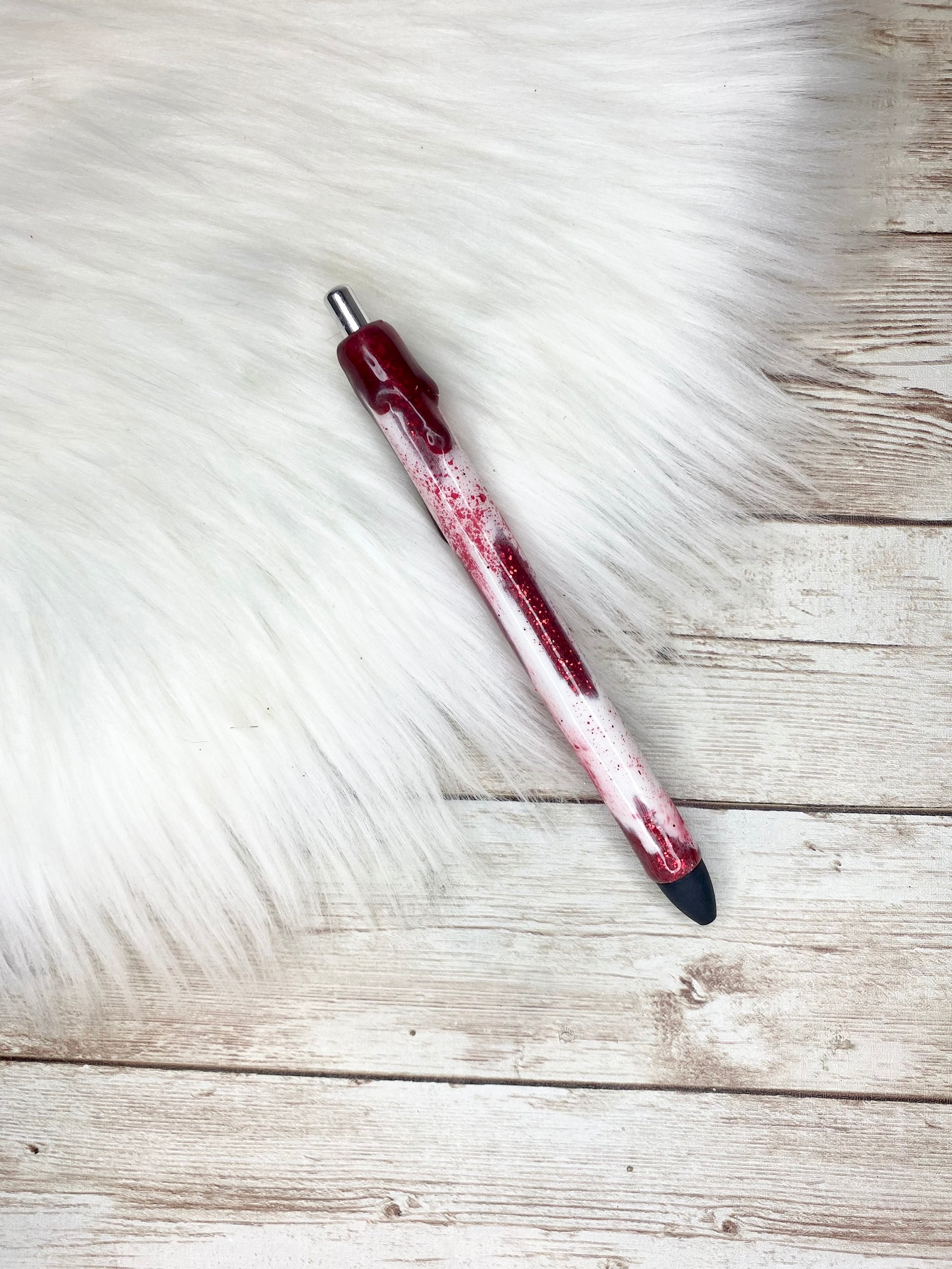 True Crime Pen Glitter Pen Custom Blood Splatter Pen | Etsy