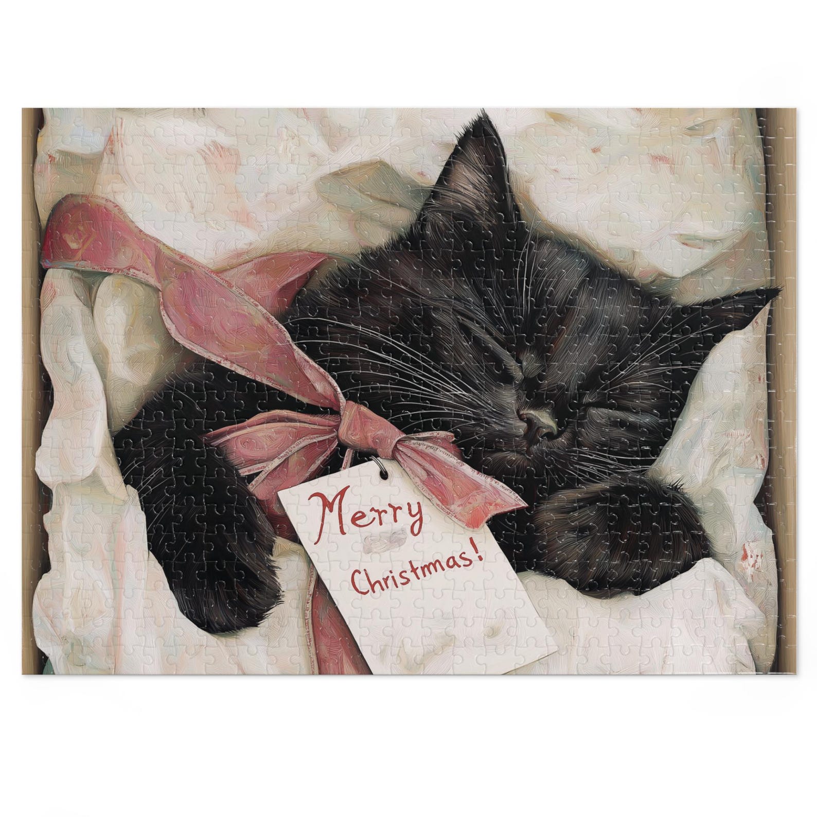 Jigsaw Puzzle (30, 110, 252, 500,1000-piece) - Merry Christmas Cat ...