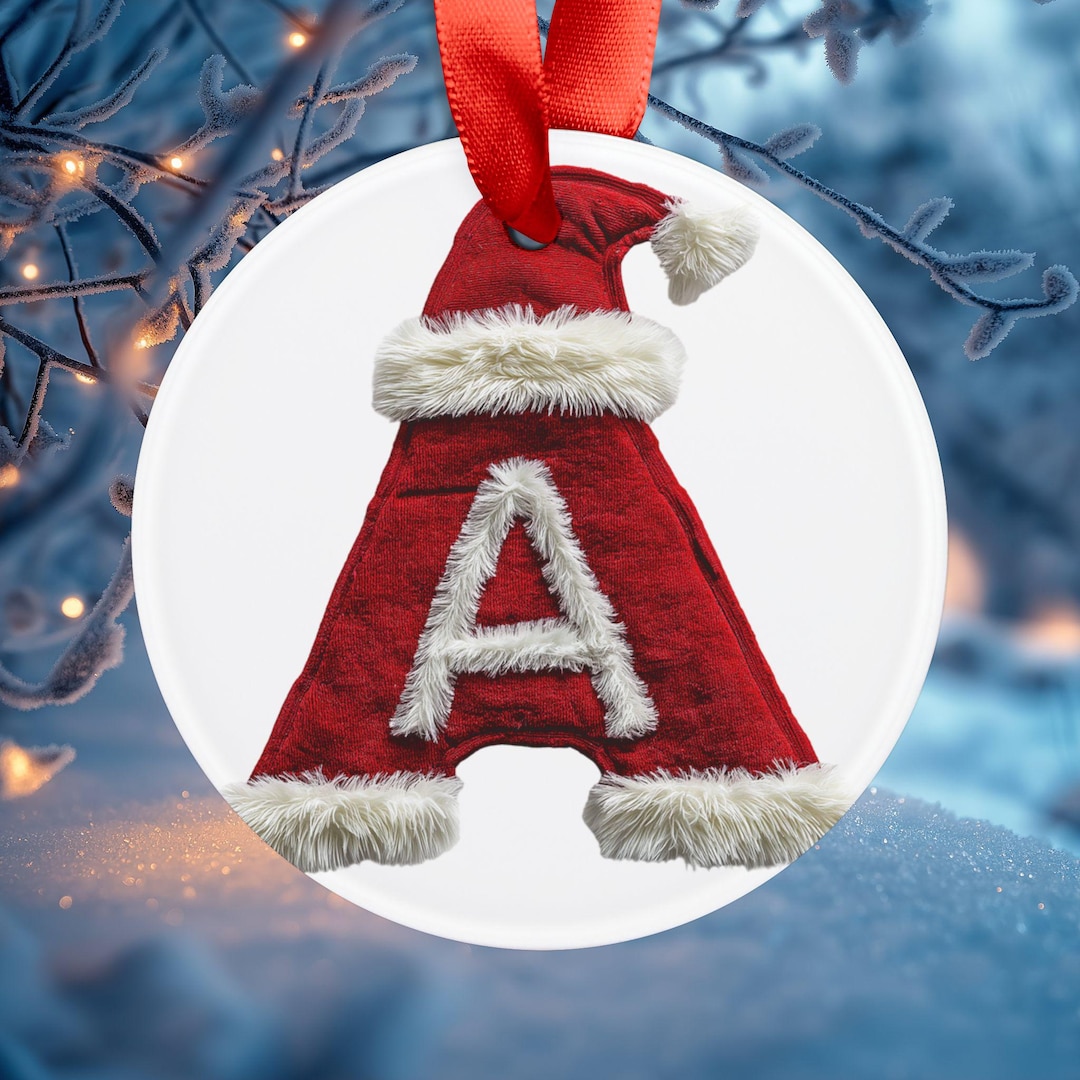 Alphabet Letter Christmas Ornament, Holiday Tree Decoration, Xmas Gift ...