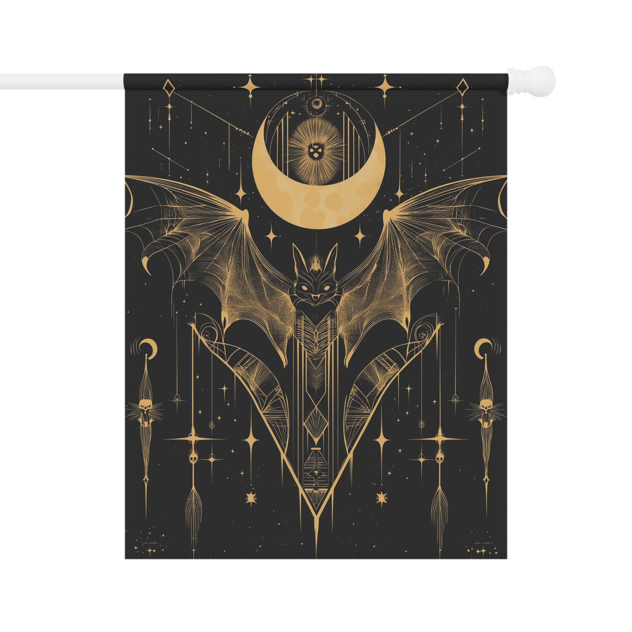 Wall Banner, Moon and Bat Design, Halloween Home Decor, Garden Flag ...