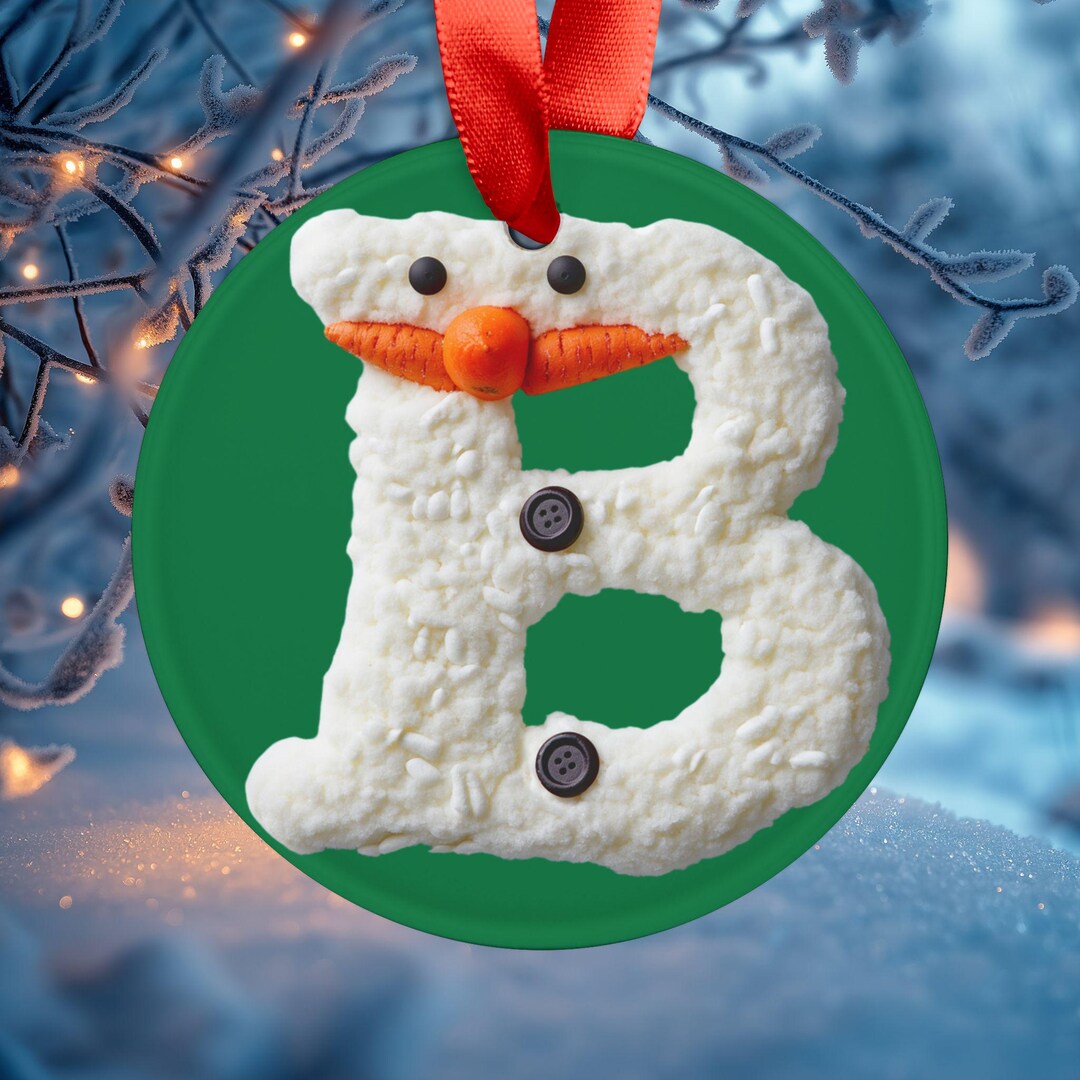 Alphabet Letter Christmas Ornament, Holiday Tree Decoration, Xmas Gift ...