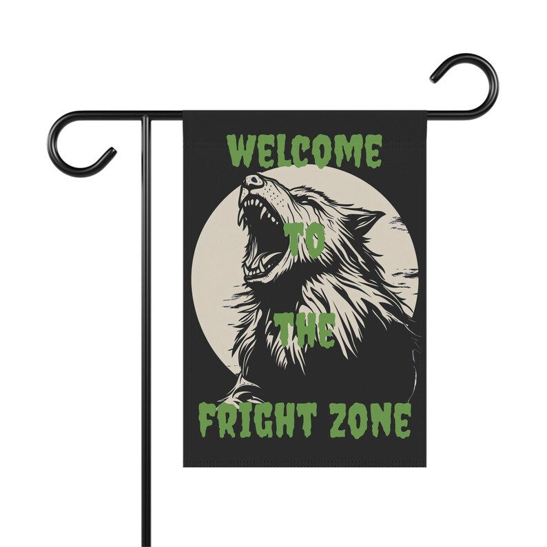 Welcome to the Fright Zone - Howling Wolf Halloween Garden Flag - Etsy