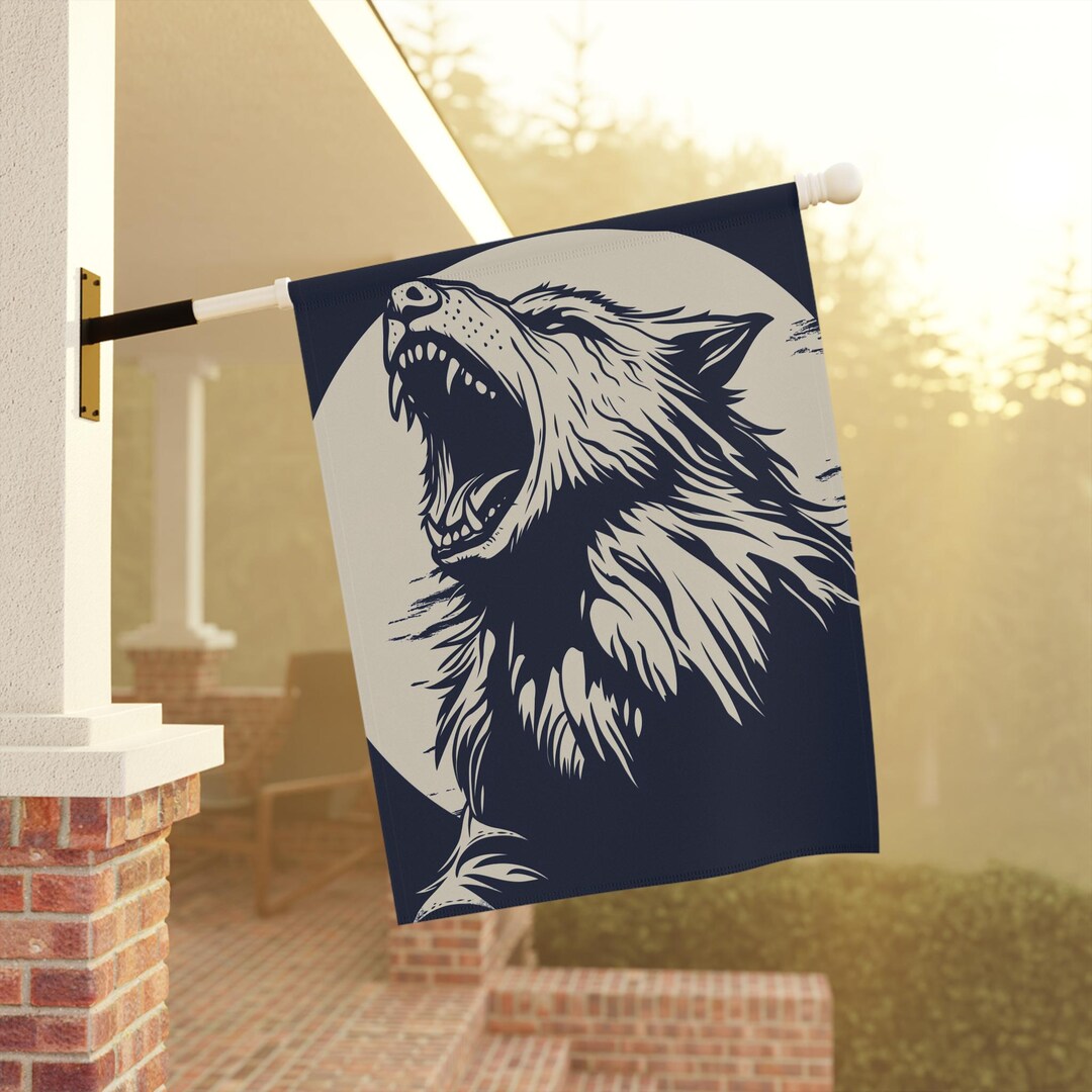 Werewolf Garden & House Banner, Halloween Outdoor Home Decor, Full Moon ...