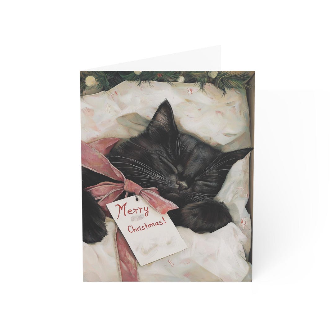 Christmas Cat Greeting Cards: Festive Holiday Stationery Set - Etsy