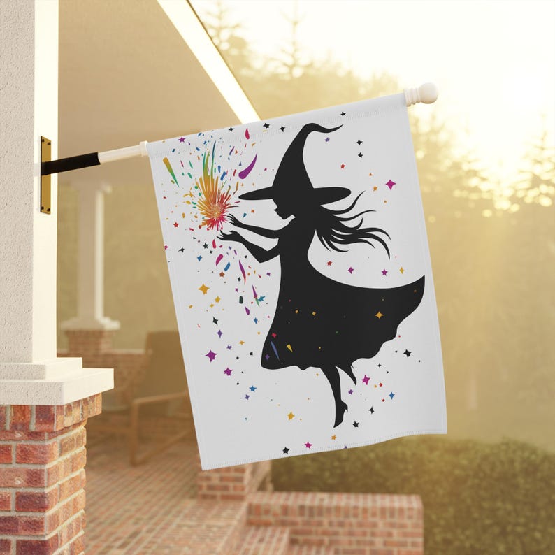 Whimsical Witch House Flag: Halloween Garden Decor (24.5" × 32") - Etsy