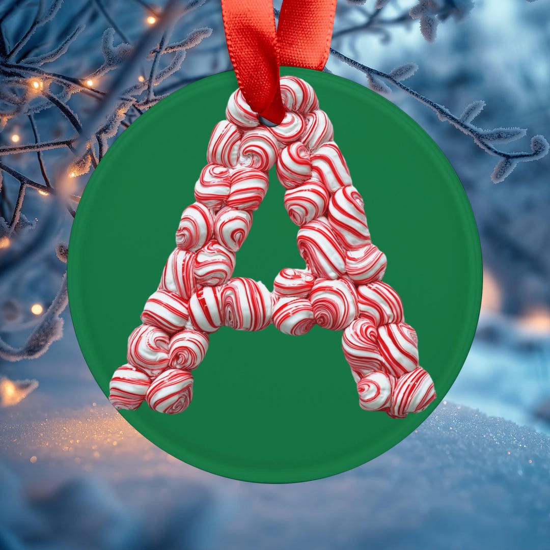 Personalized Acrylic Christmas Ornament: Initial Letter Bauble - Etsy