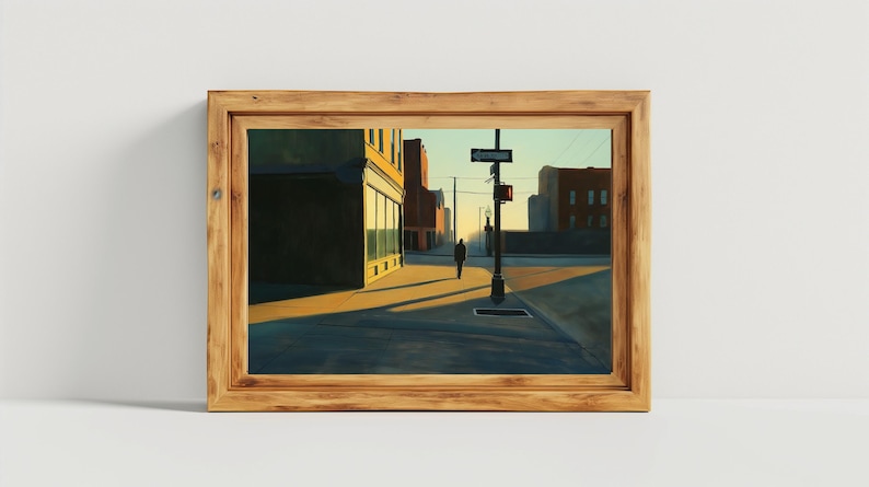 Urban Street Scene Frame TV Art: Edward Hopper Style (digital Download ...
