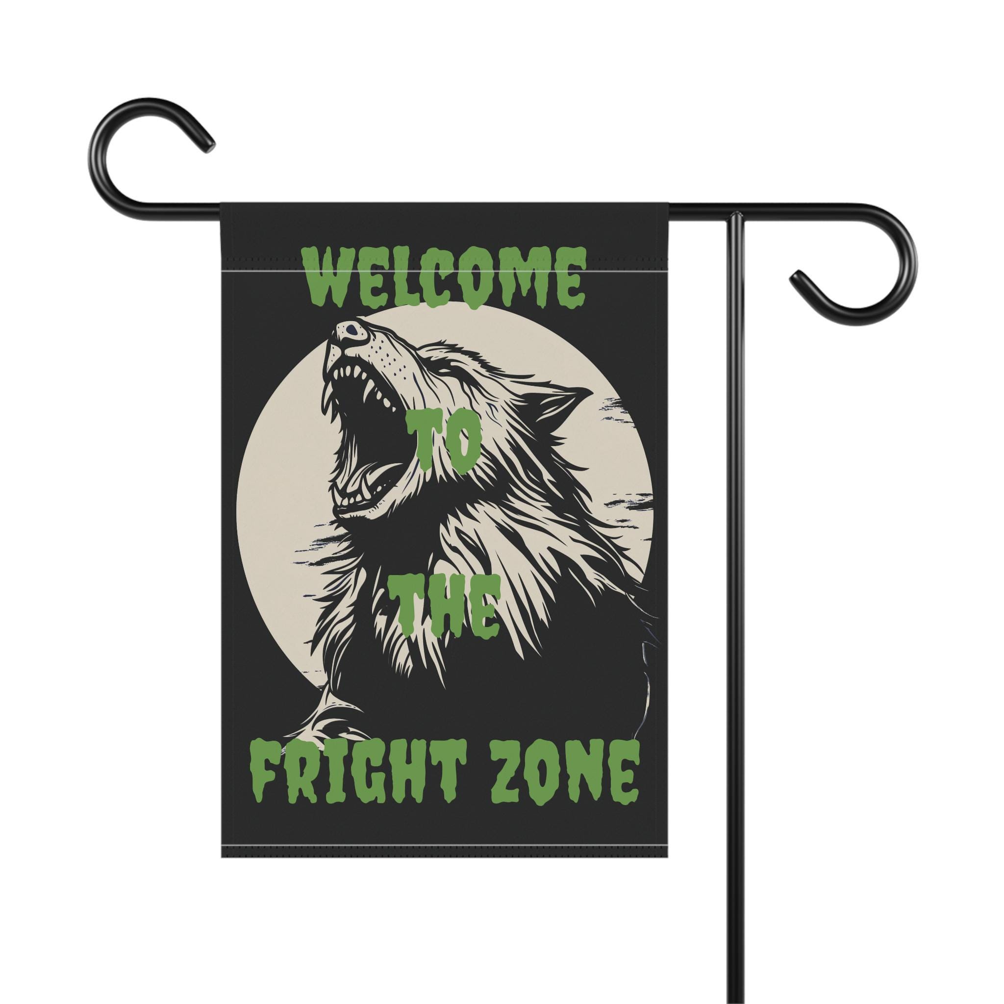 Welcome to the Fright Zone - Howling Wolf Halloween Garden Flag - Etsy