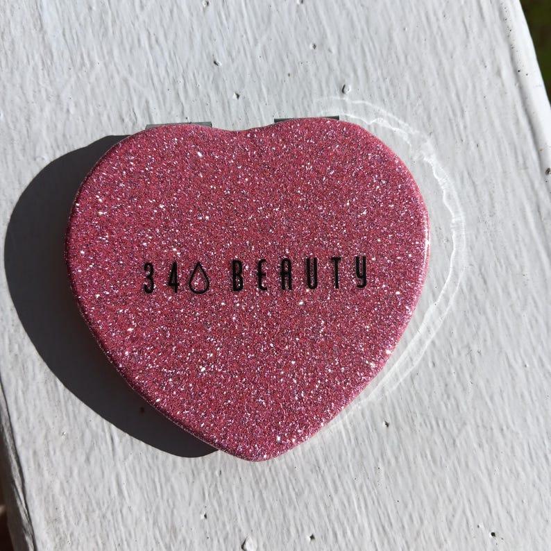 340 Beauty Compact Heart Shape Mirror - Etsy