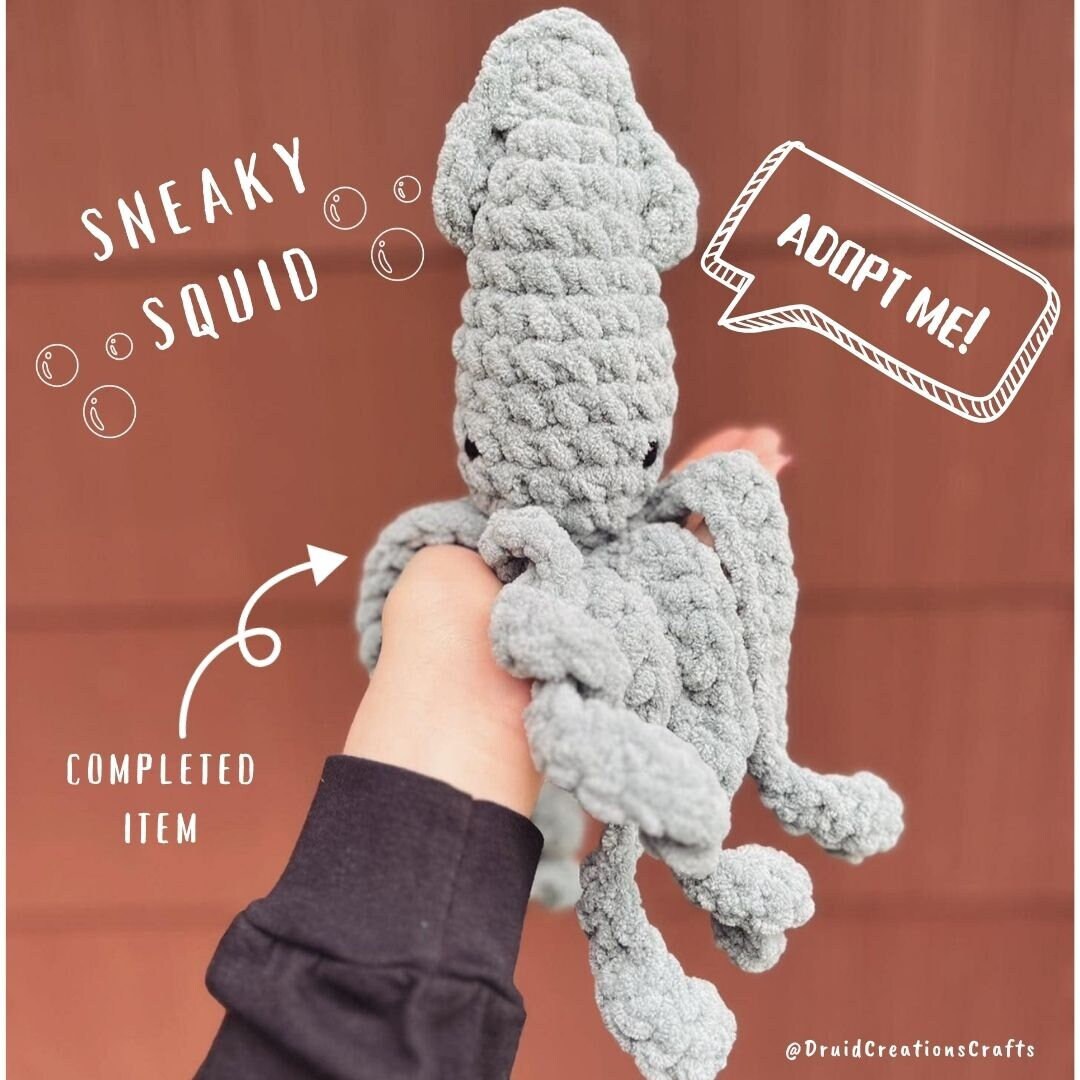 Sneaky Squid Plushie, Stuffed Animal, Sea Creature, Ocean Life - Etsy