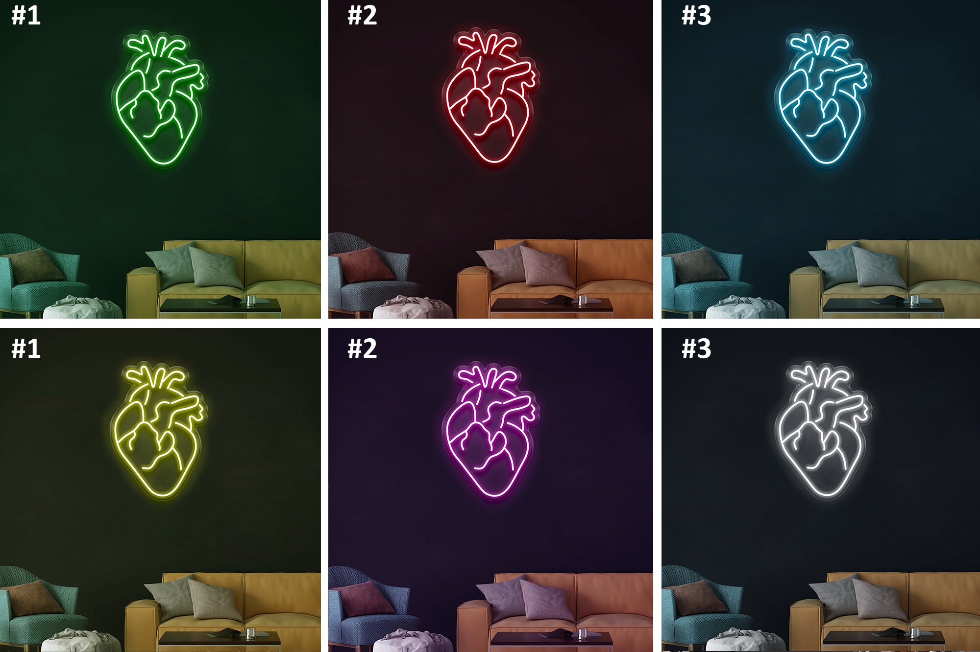 Human Heart Neon Sign, Heart LED Light, Heart Decoration Led Neon Sign ...