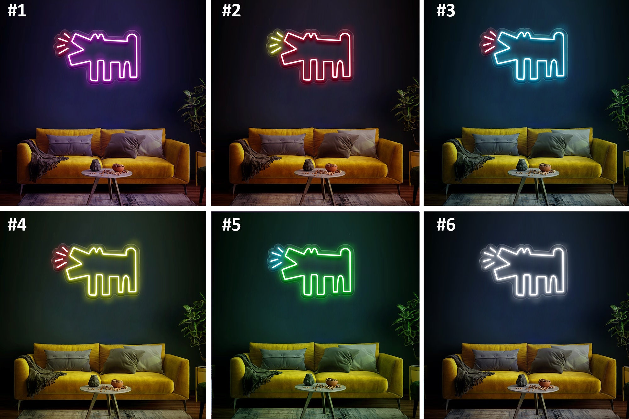 Dog Street Art Neon Sign Dog Barking Creative Neon Light Home Decor ...