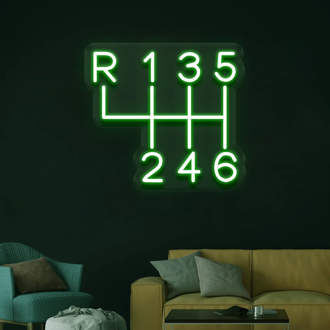Car Gearbox Neon Sign, Gearbox Neon Sign, Automotive Neon Sign, Speed ...
