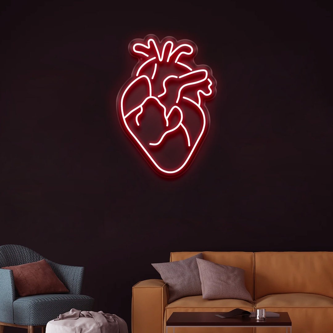 Human Heart Neon Sign, Heart LED Light, Heart Decoration Led Neon Sign ...