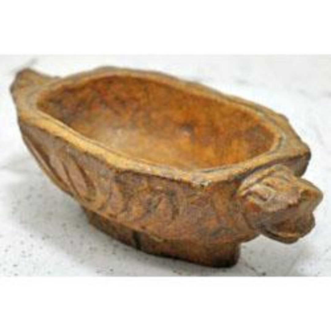 Antique Yellow Sand Stone Oval Kharal Bowl Original Old Very Fine Hand ...
