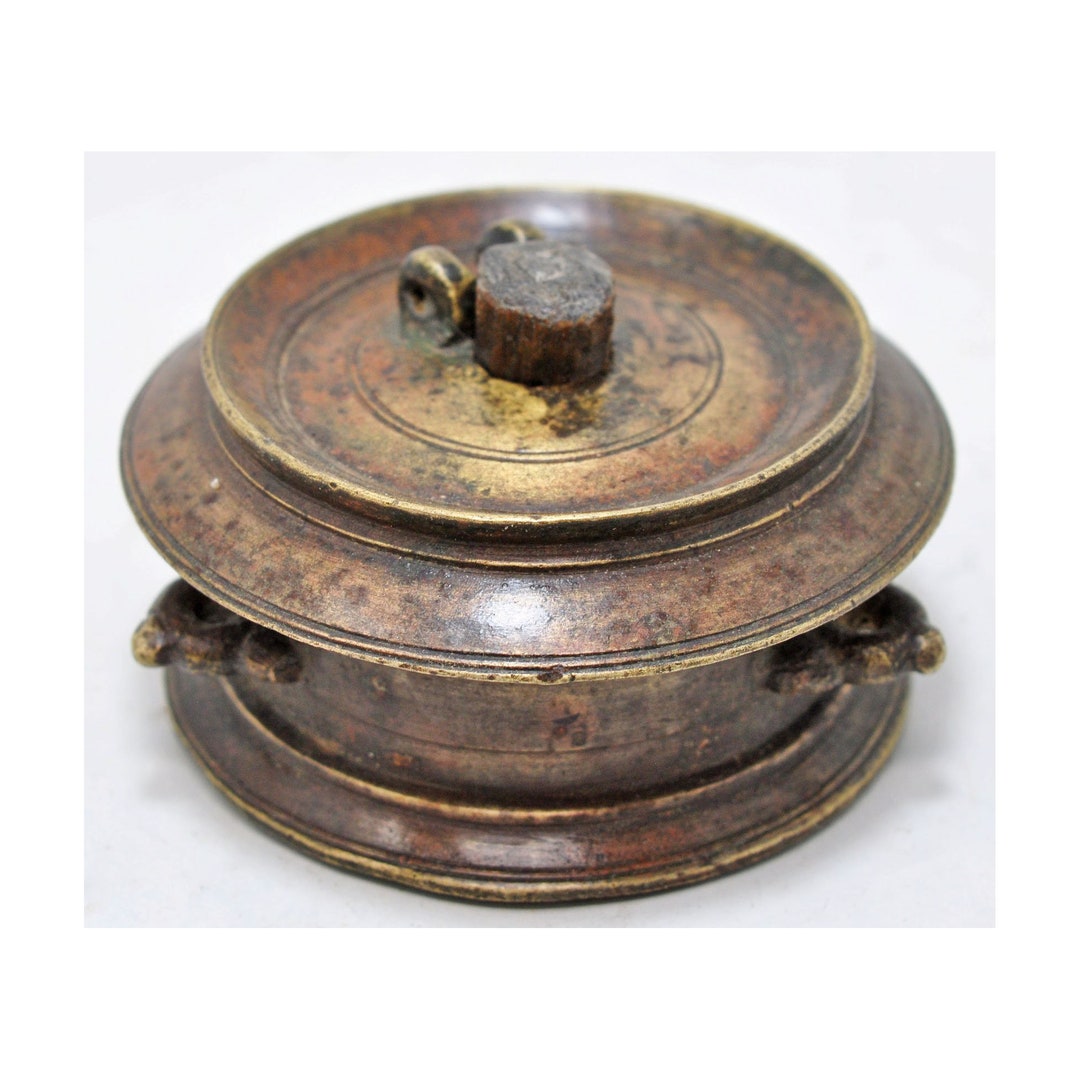 Antique Brass Round Ink Well Pot Original Old Hand Crafted - Etsy