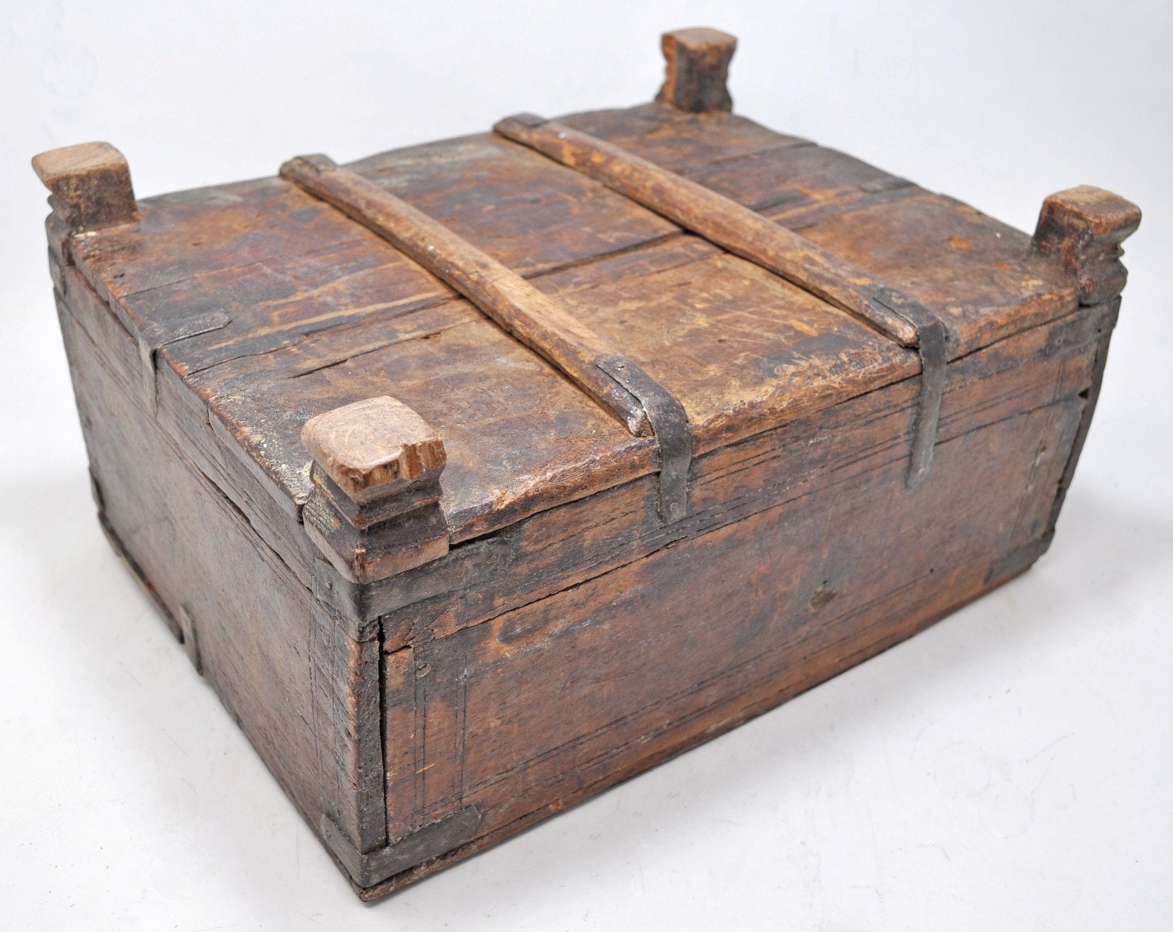 Collectibles Antique Wooden Storage Dowry Chest Box Original Old Hand ...