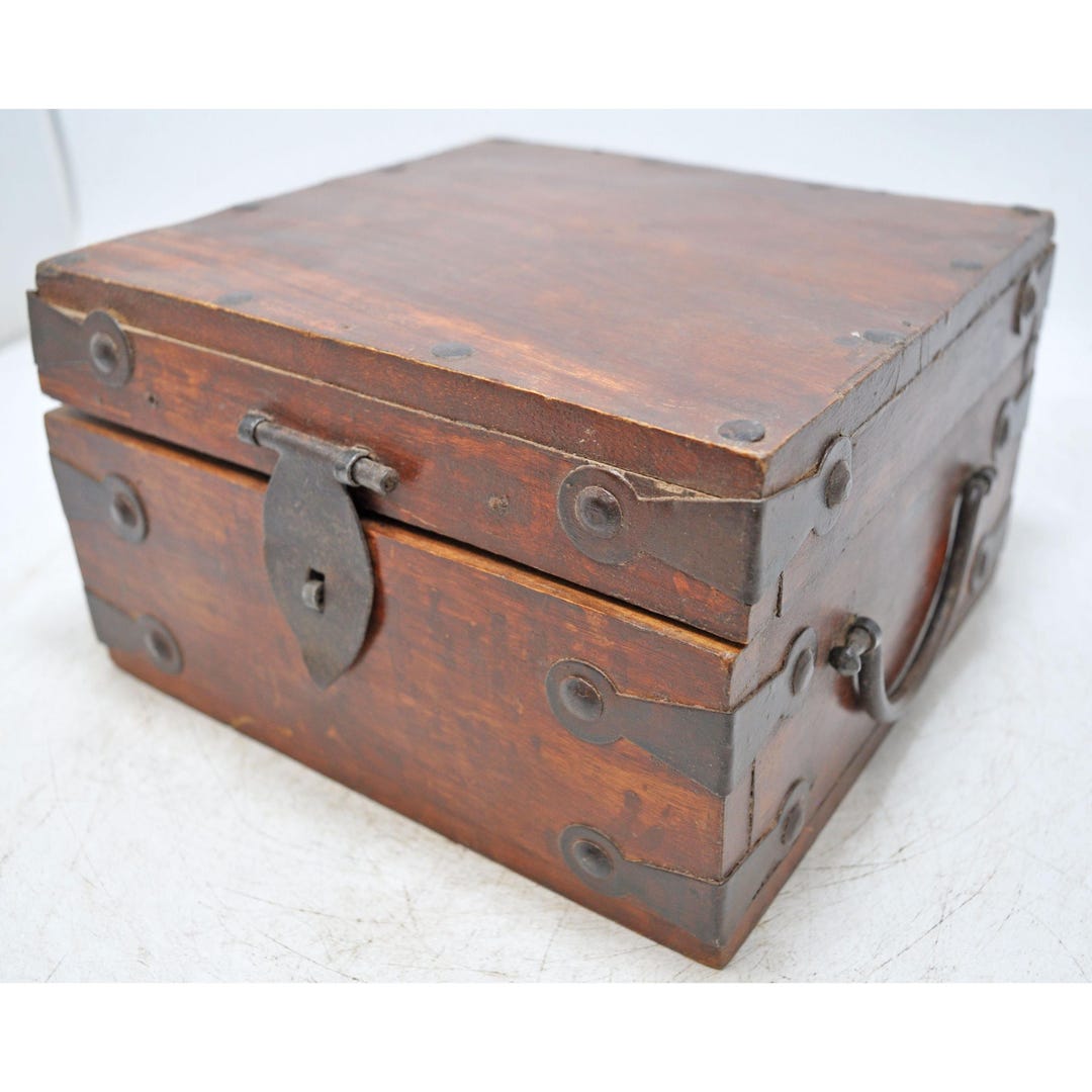 Vintage Wooden Square Storage Chest Box Original Old Hand Crafted - Etsy