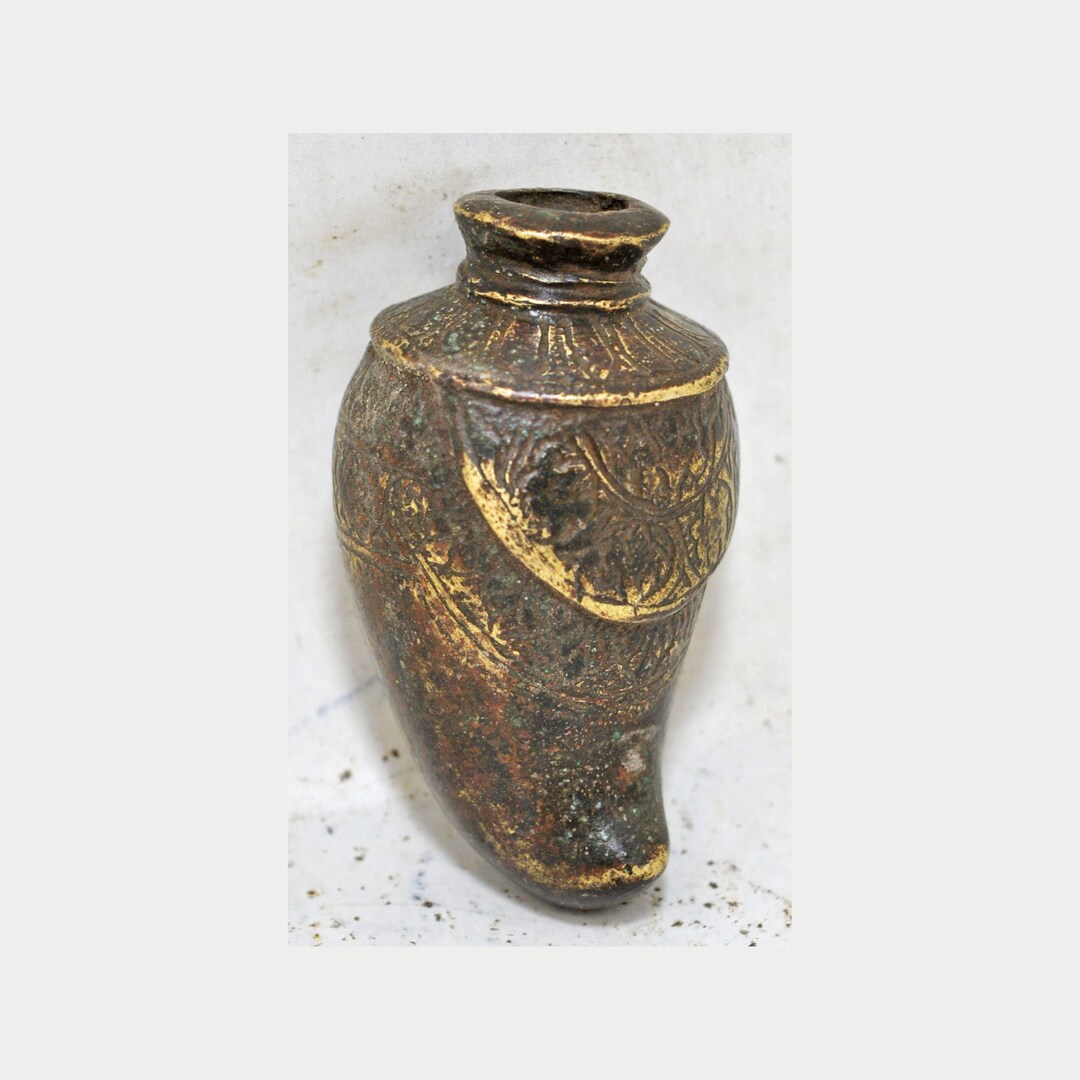 Antique Brass Mango Shaped Small Pot Original Old Hand Crafted Fine ...