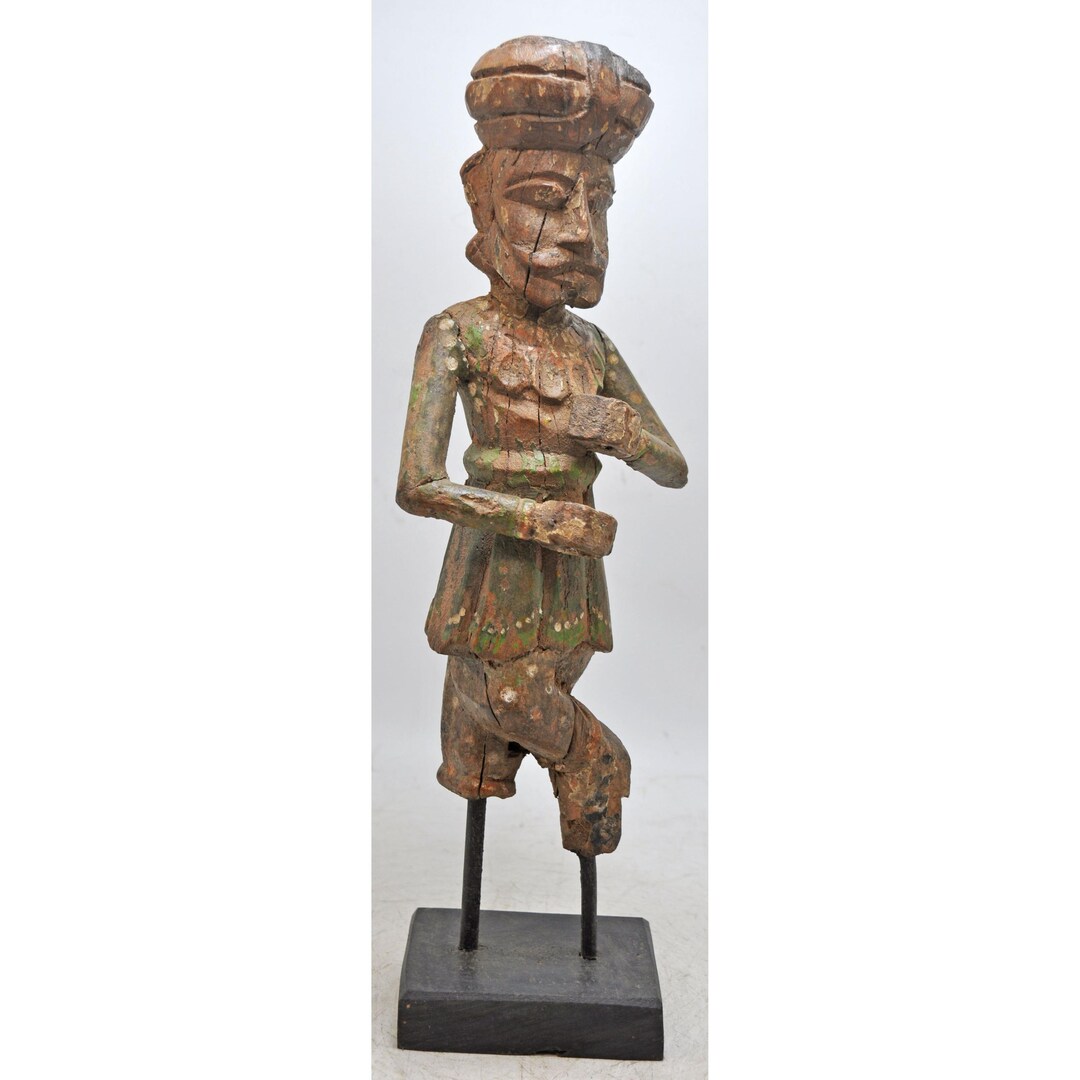 Vintage Wooden Watchman Figurine Original Old Hand Carved Painted - Etsy
