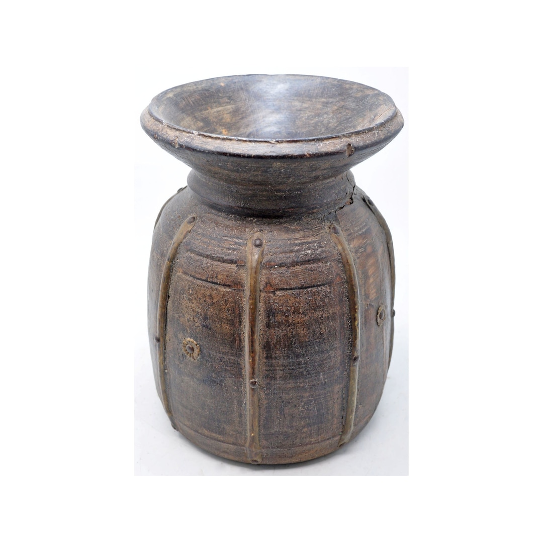 Antique Wooden Large Size Grain Storage Pot Mana Original Old Hand ...