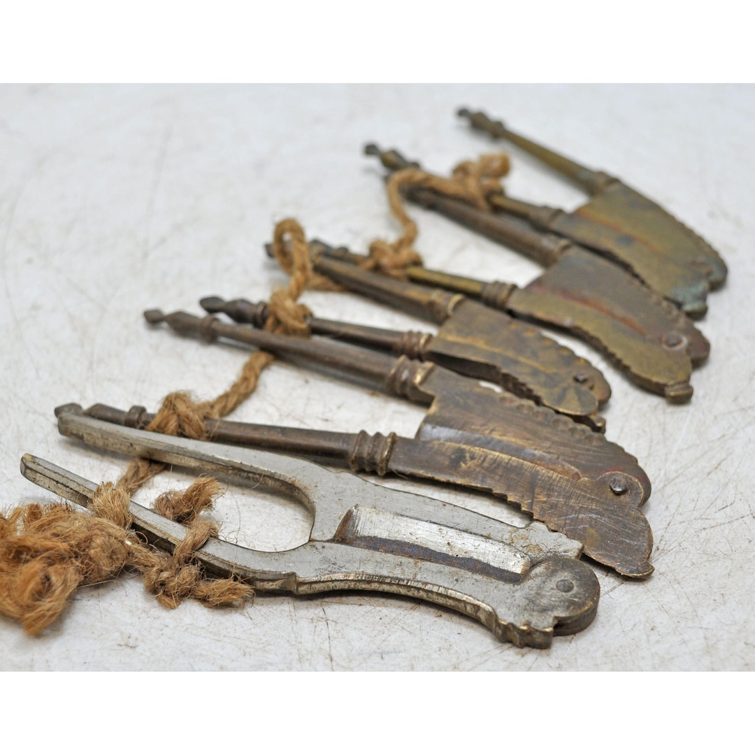 Lot of 5 Antique Brass Betel Nut Cutter Sarota Original Old Hand ...