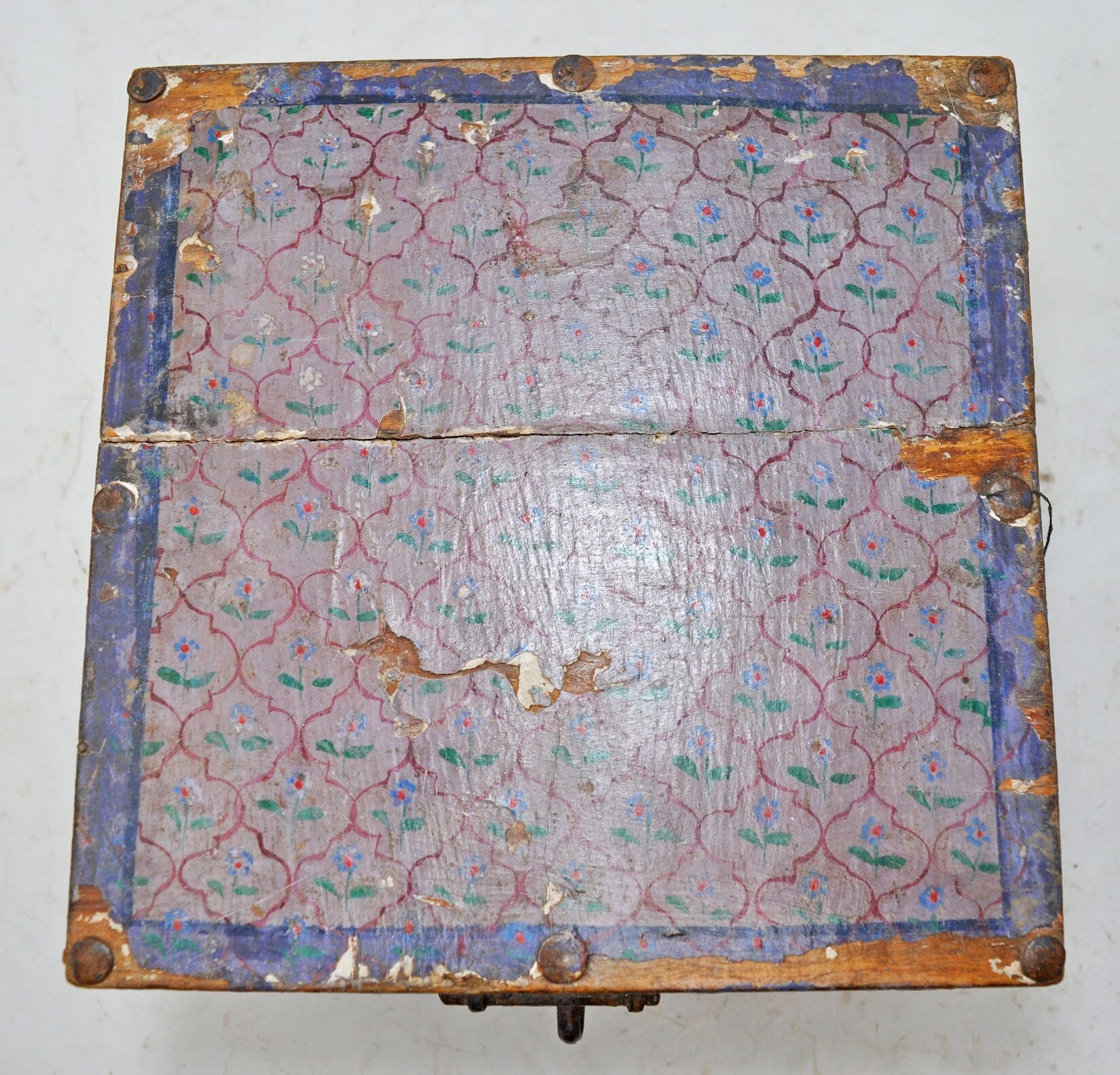 Vintage Wooden Square Storage Chest Box Original Old Hand | Etsy