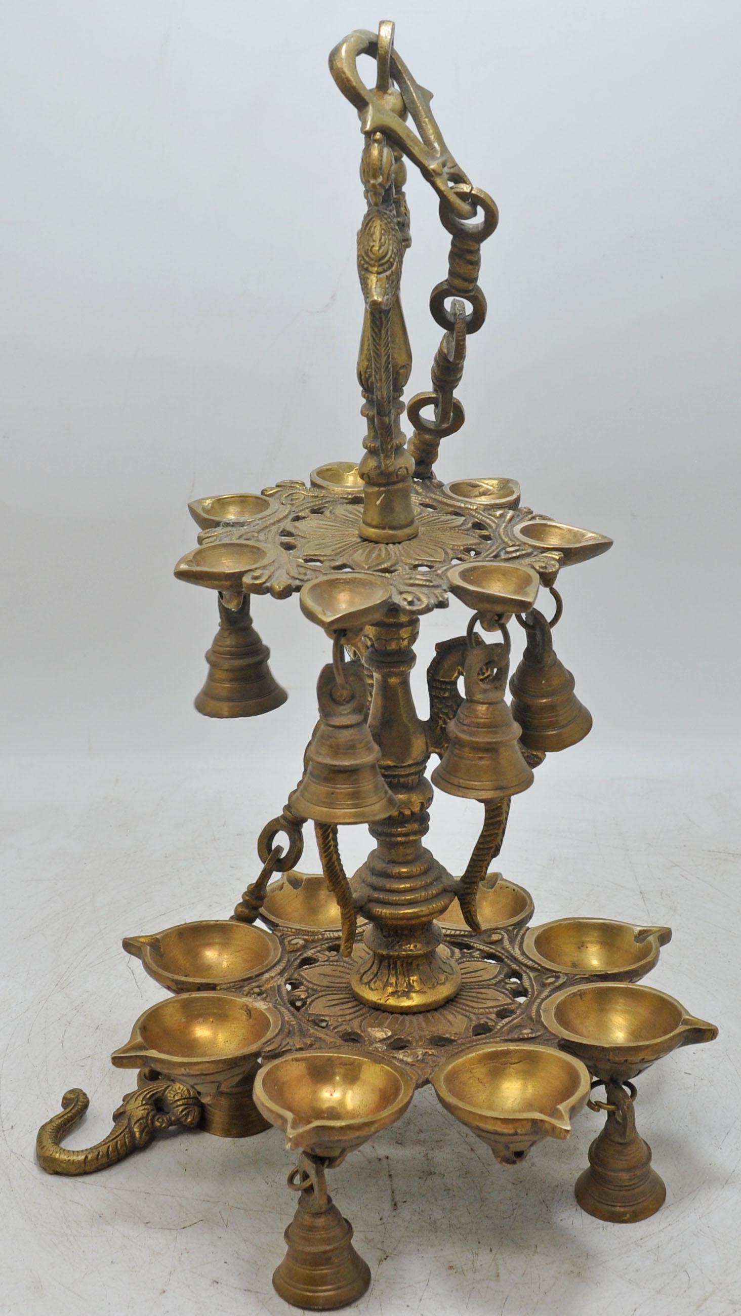 Antique Brass Large Hanging Diya Oil Light Lamp Original Old Fine ...