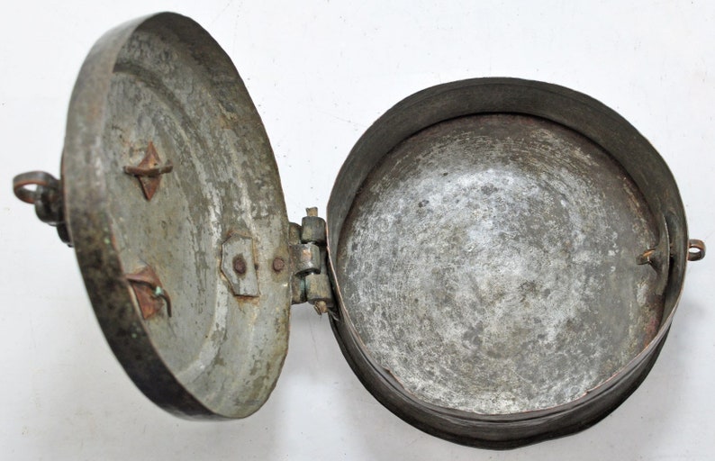 Antqiue Copper Round Chapati Bread Box Original Old Hand Crafted ...