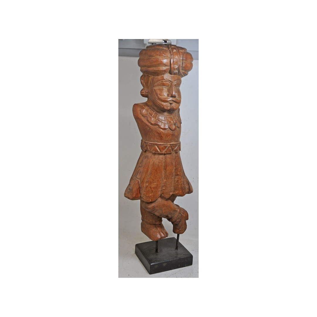 Antique Wooden Large Watchman Statue Figurine Original Old Fine Hand ...