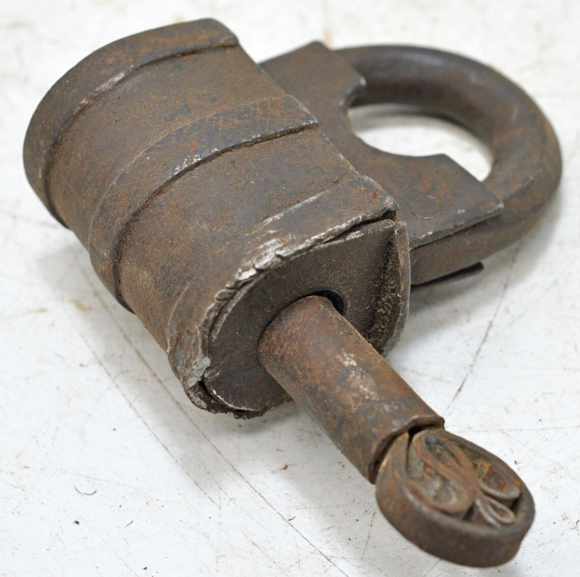Antique Iron Spring Lever System Pad Lock Original Old Hand Crafted ...