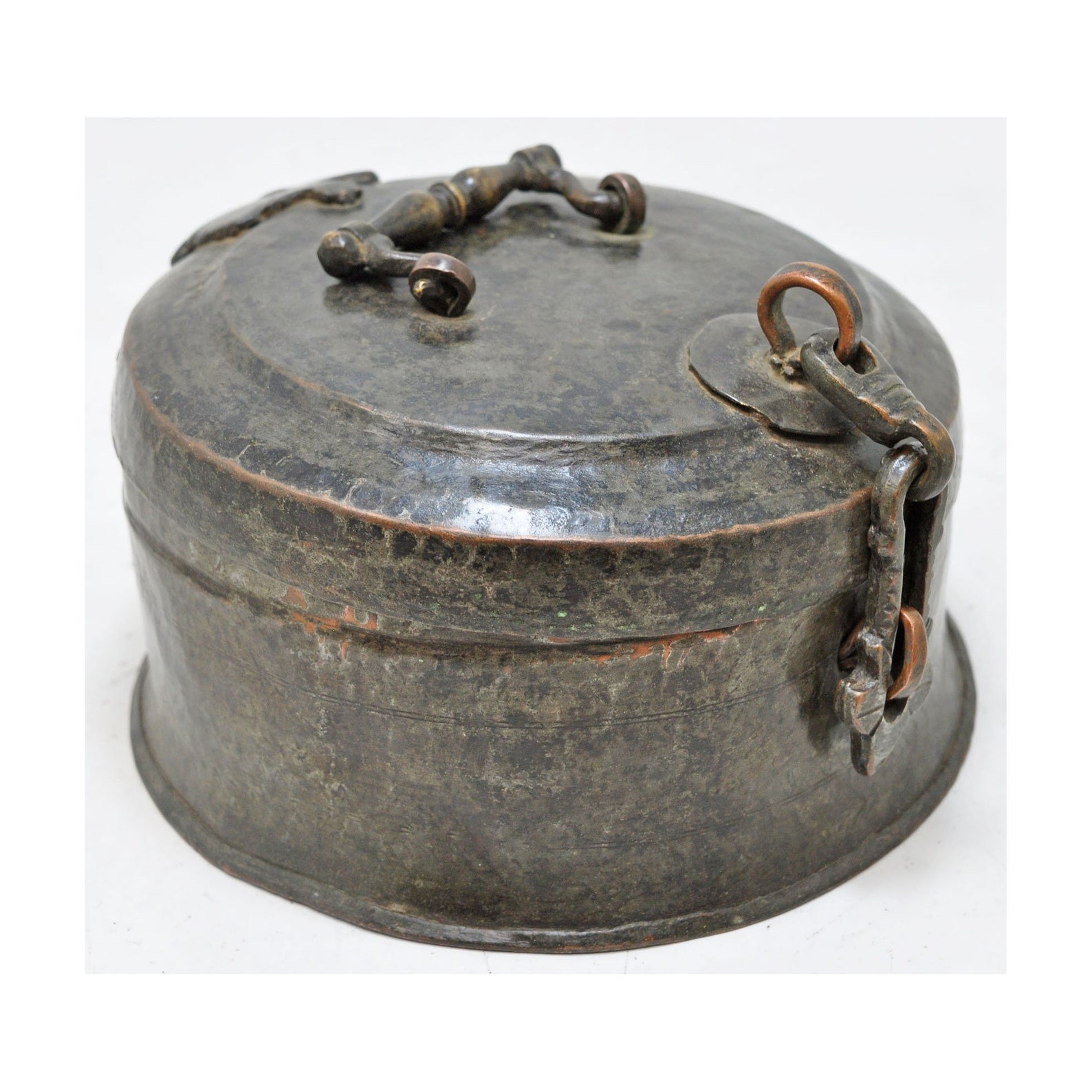Antqiue Copper Round Chapati Bread Box Original Old Hand Crafted ...