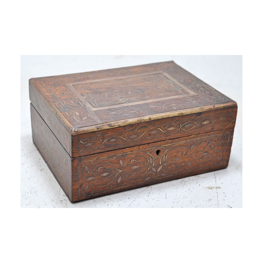 Antique Wooden Storage Chest Box Original Old Hand Crafted Very Fine ...