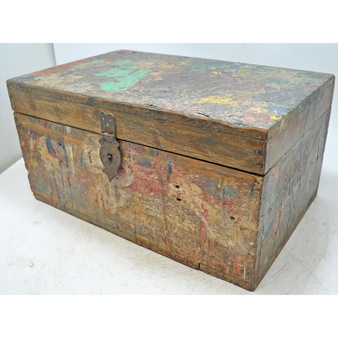 Vintage Wooden Painter's Storage Chest Box Original Old Hand Crafted - Etsy