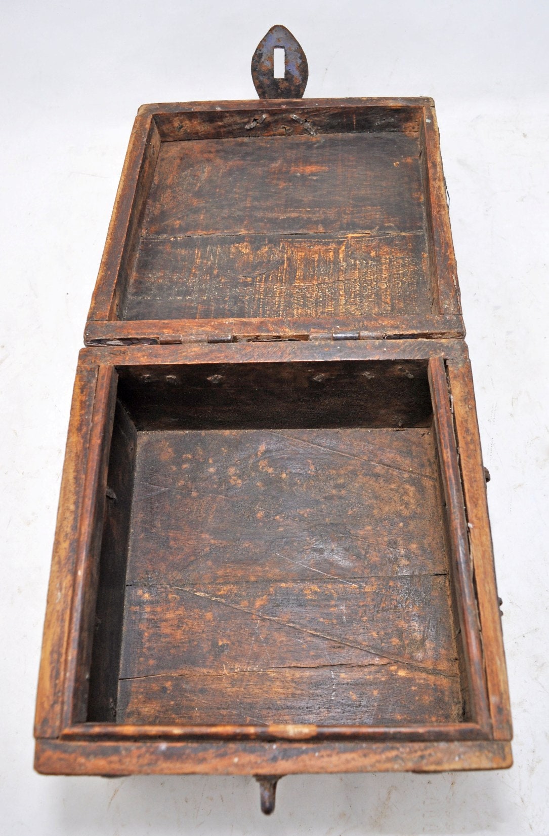 Vintage Wooden Square Storage Chest Box Original Old Hand | Etsy