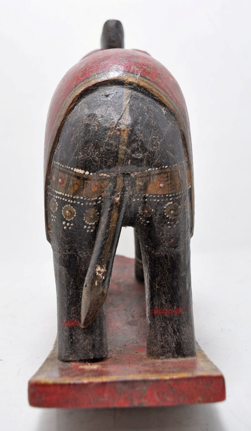 Hand Carved Hard Wood Rocking Elephant Figurine Hand Painted - Etsy