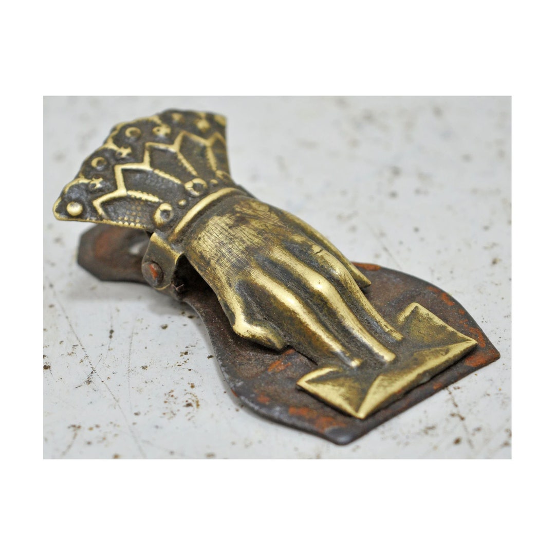 Antique Brass Small Hand Shaped Paper Clip Original Old Fine Engraved ...
