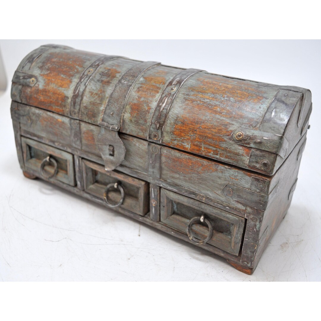 Vintage Wooden Half Round Top Storage Box Original Old Hand Crafted - Etsy