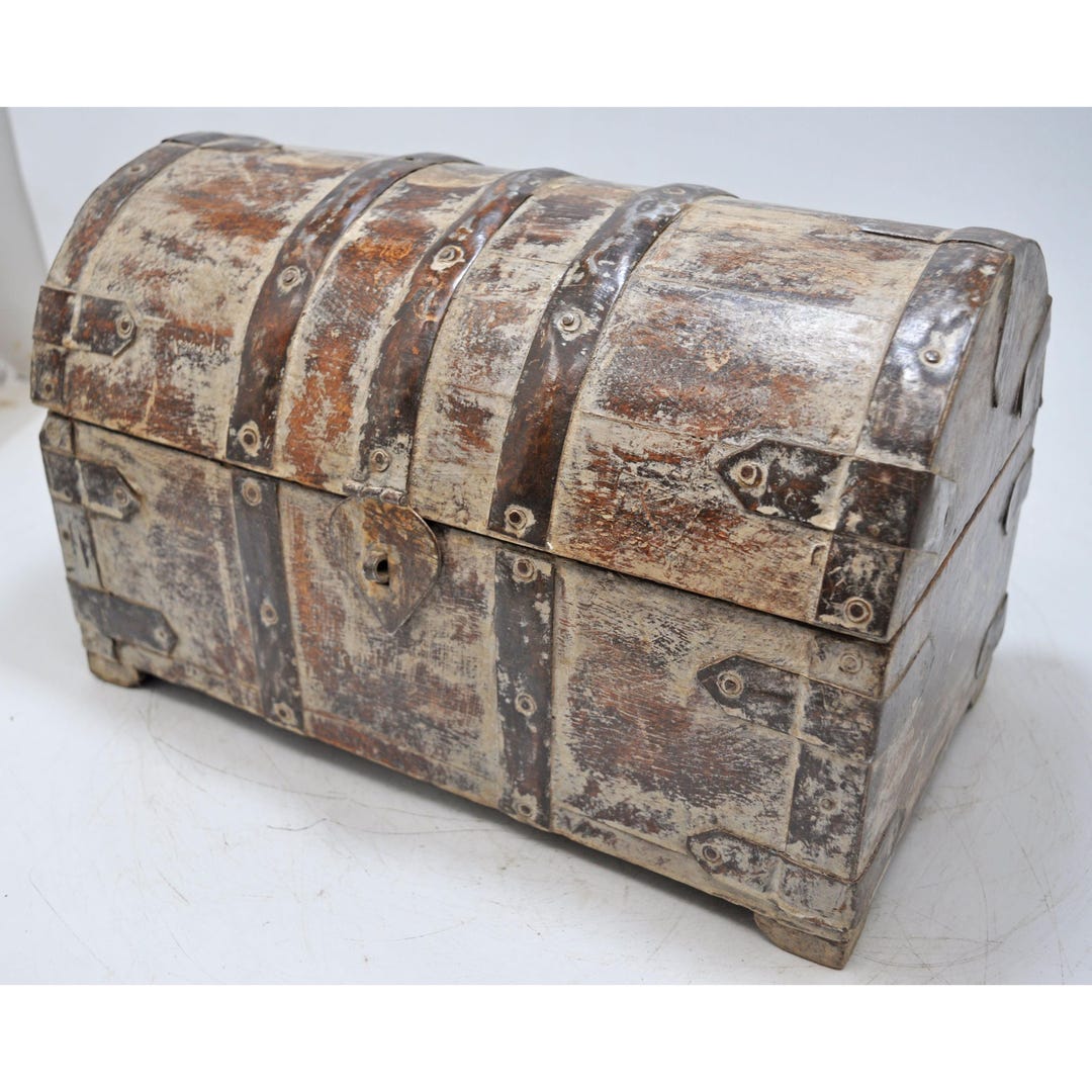 Vintage Wooden Half Round Top Storage Box Original Old Hand Crafted - Etsy