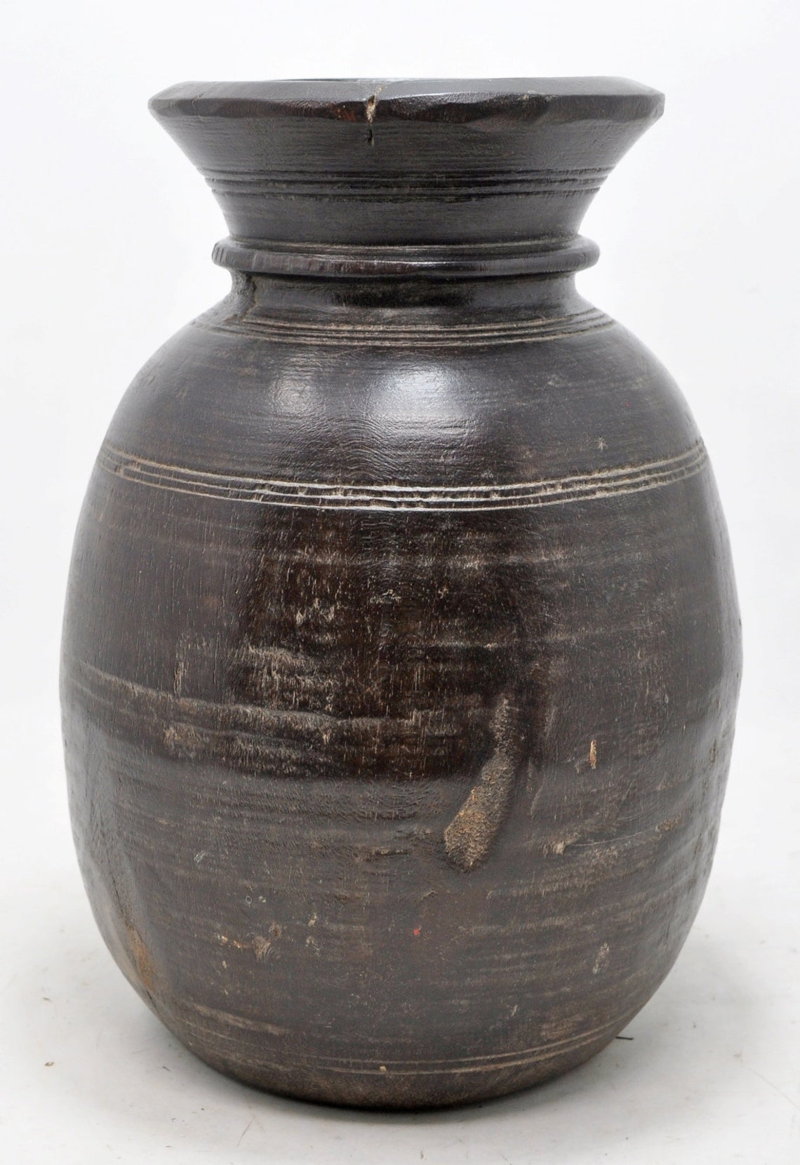 Antique Wooden Himalayan Water Pot Original Old Hand Carved | Etsy