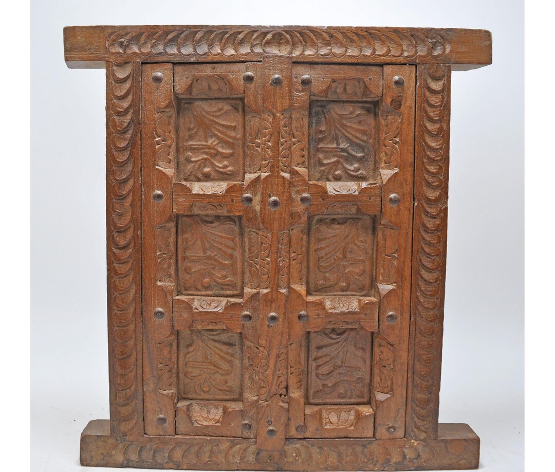 Vintage Wooden Wall Décor Window Panel Frame Original Old Hand Carved ...