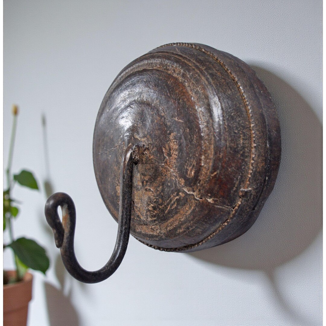 Antique Wooden Wall Hanging 1 Hook Hanger Original Old Hand Carved - Etsy