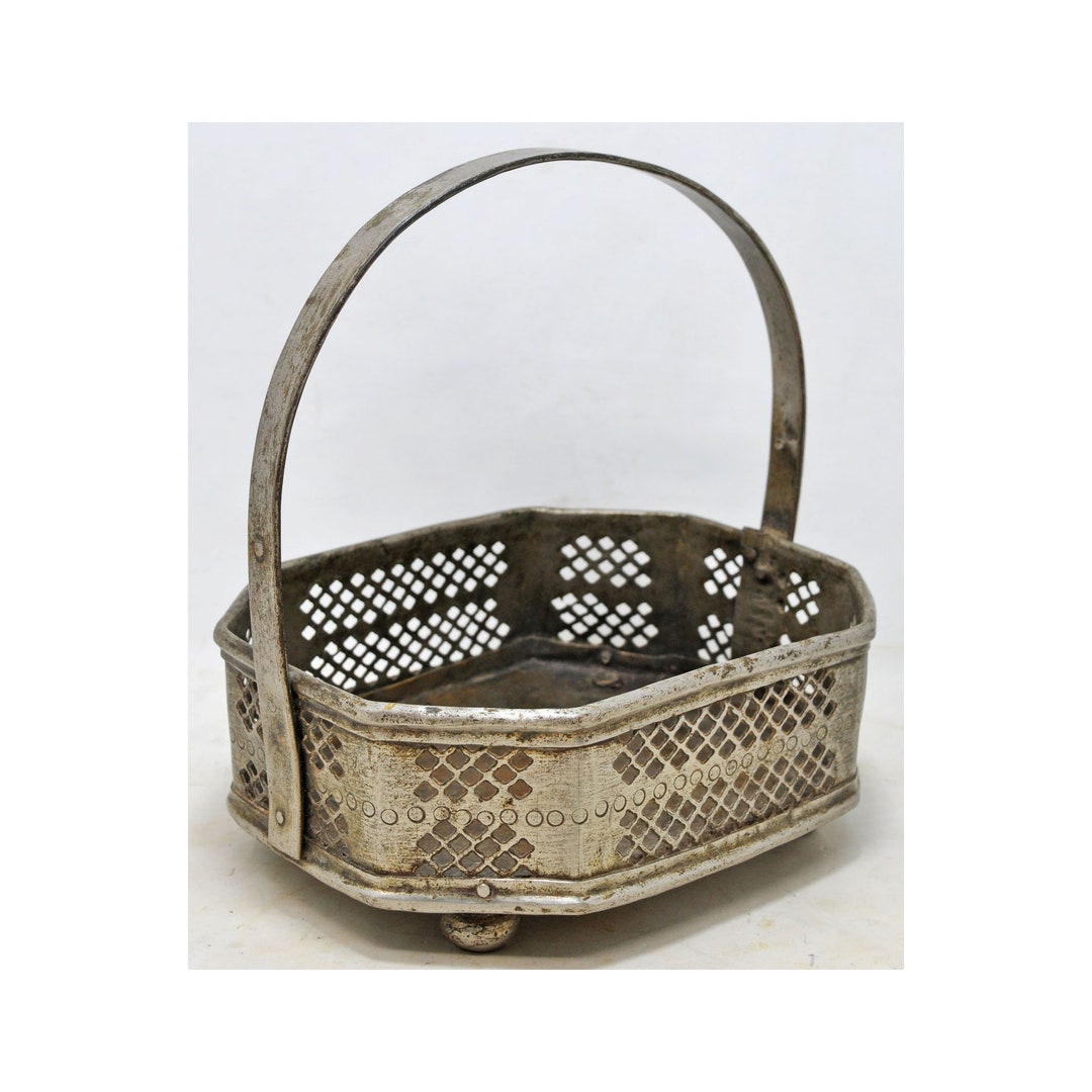 Antique Brass Temple Flowers Basket Original Old Fine Hand - Etsy