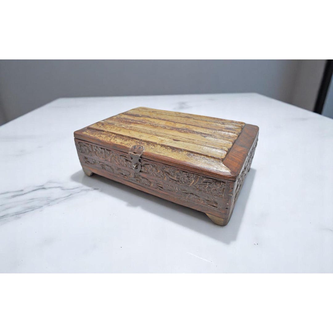 Vintage Wooden Small Storage Box Original Old Hand Crafted Painted ...