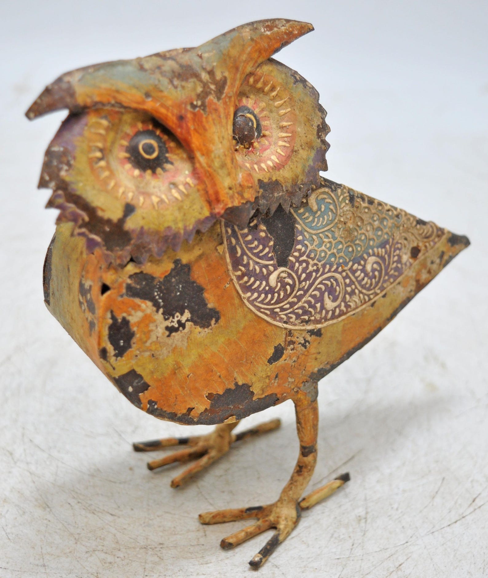 Vintage Wooden Small Owl Figurine Original Old Hand Crafted Painted - Etsy