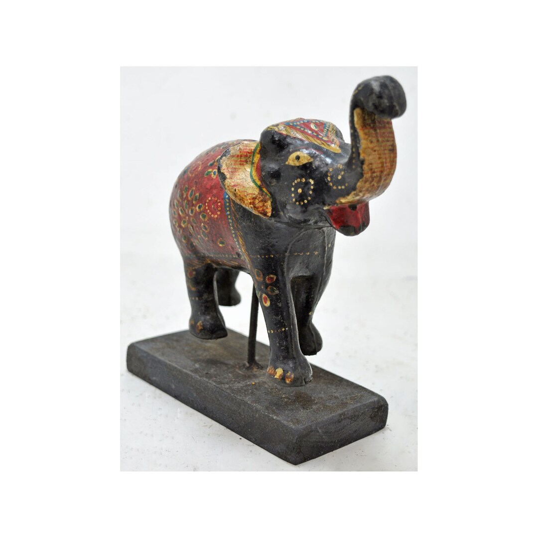 Vintage Wooden Small Elephant Figurine Original Old Hand - Etsy