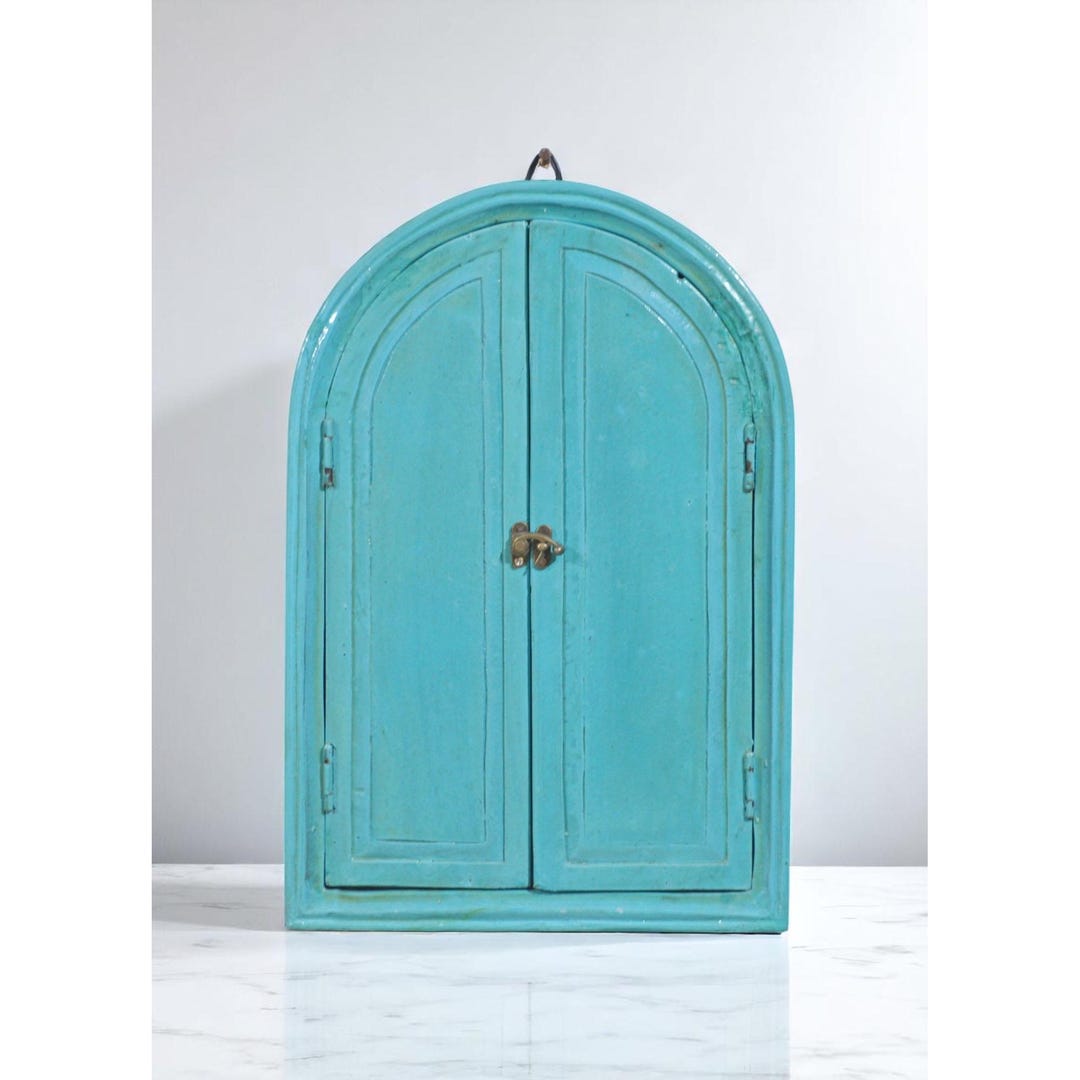 Hand Crafted Wooden Arch Shaped Wall Décor Window Frame Mirror Bright ...