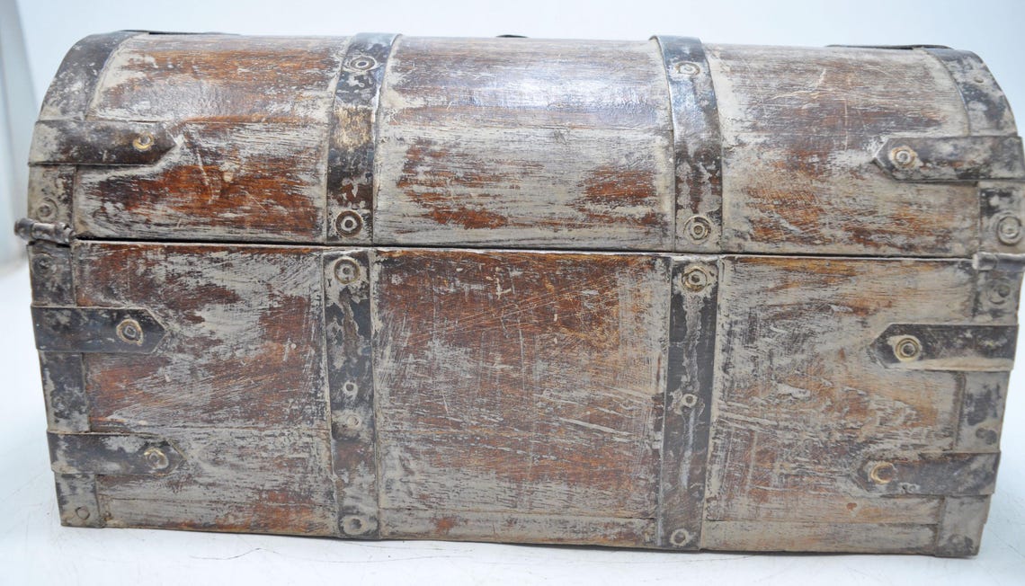 Vintage Wooden Half Round Top Storage Box Original Old Hand Crafted - Etsy