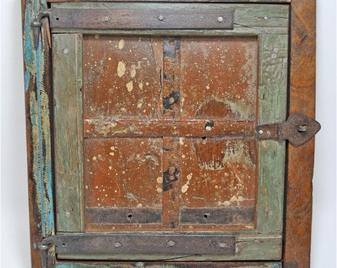 Antique Wooden Wall Décor Window Panel With Frame Original Old Hand ...