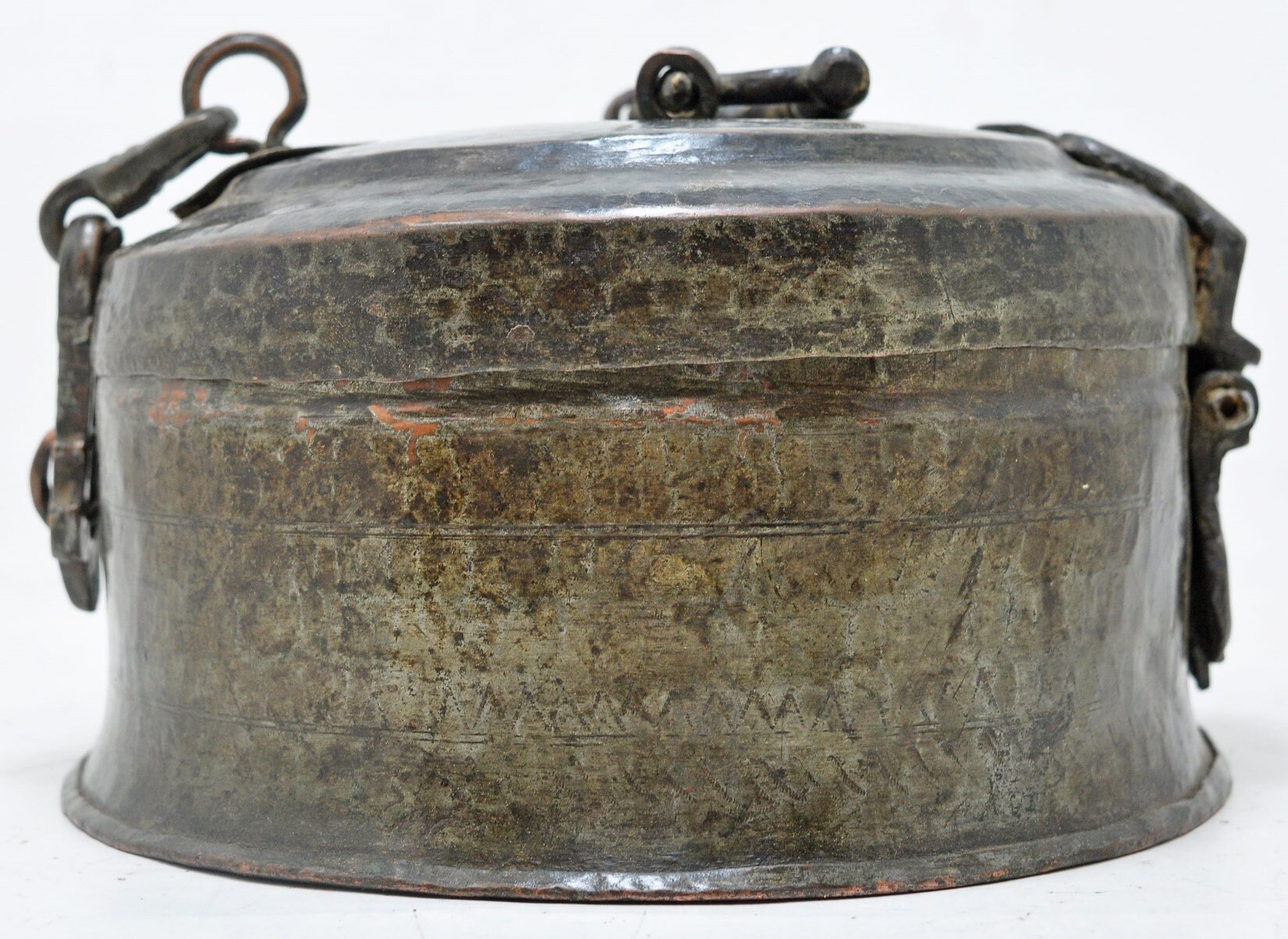 Antqiue Copper Round Chapati Bread Box Original Old Hand Crafted ...